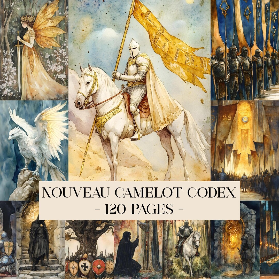 Nouveau Camelot Codex Junk Journal Pages Medieval Printables Arthurian ...