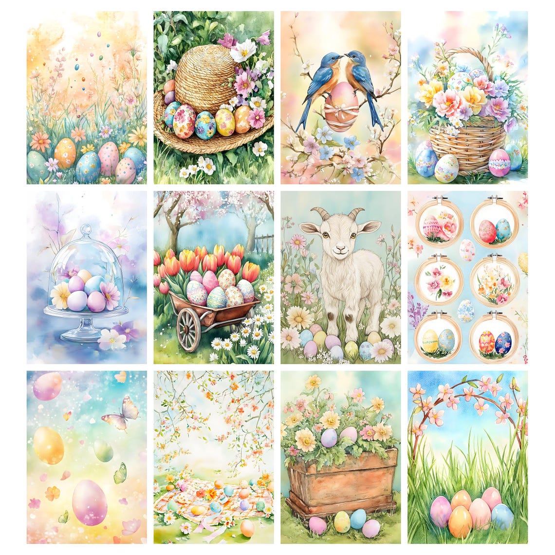 Bunny Hop Junk Journal Printable Easter Egg Digital Download Spring ...
