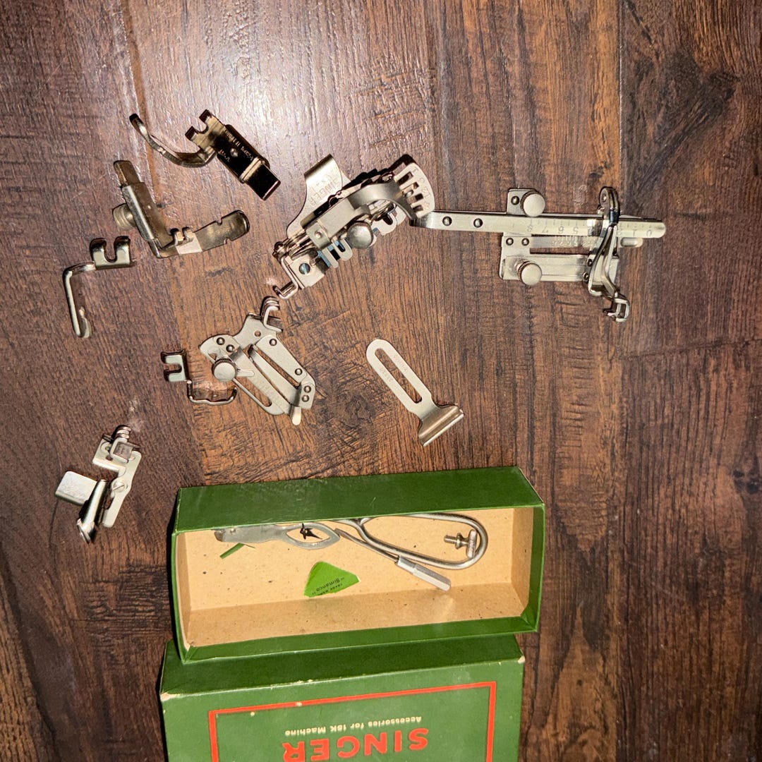 VTG Singer Sewing Machine Feet Attachments and More in OMB Box and ...