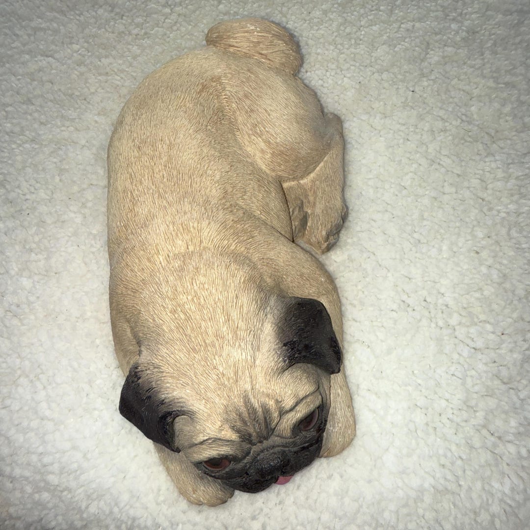 VTG Sandicast Artist Sandra Brue Signed Pug Puppy Dog Statue Made in ...