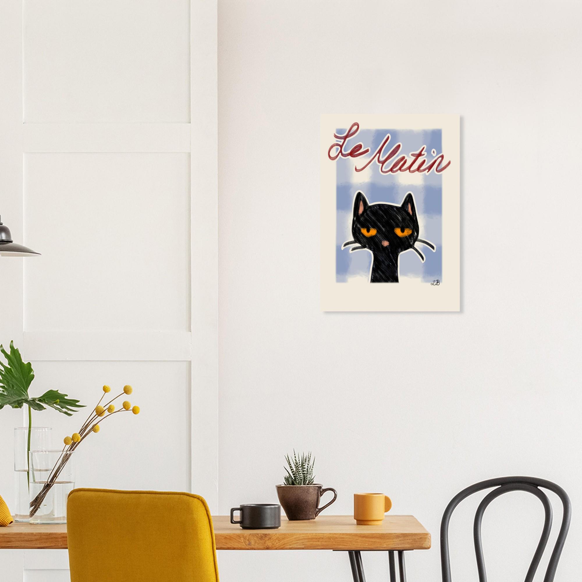 Le Matin Cat Poster - Etsy UK