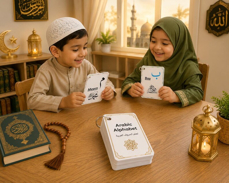 Arabic Alphabet Flashcards for Kids | Islamic Homeschool Learning Pdf ...