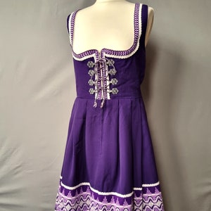 Dirndl Dress Purple Trachten Dress Balconette Neckline Folklore German ...