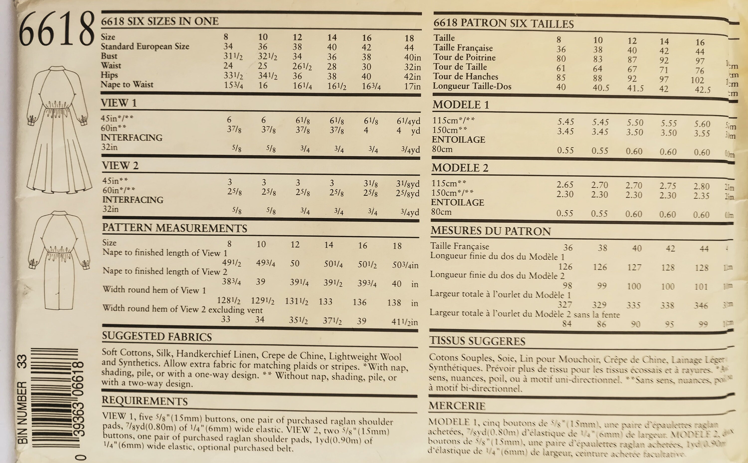 Sewing Pattern 90s Dress Tulip Skirt Full Skirt Long Sleeves Shawl ...