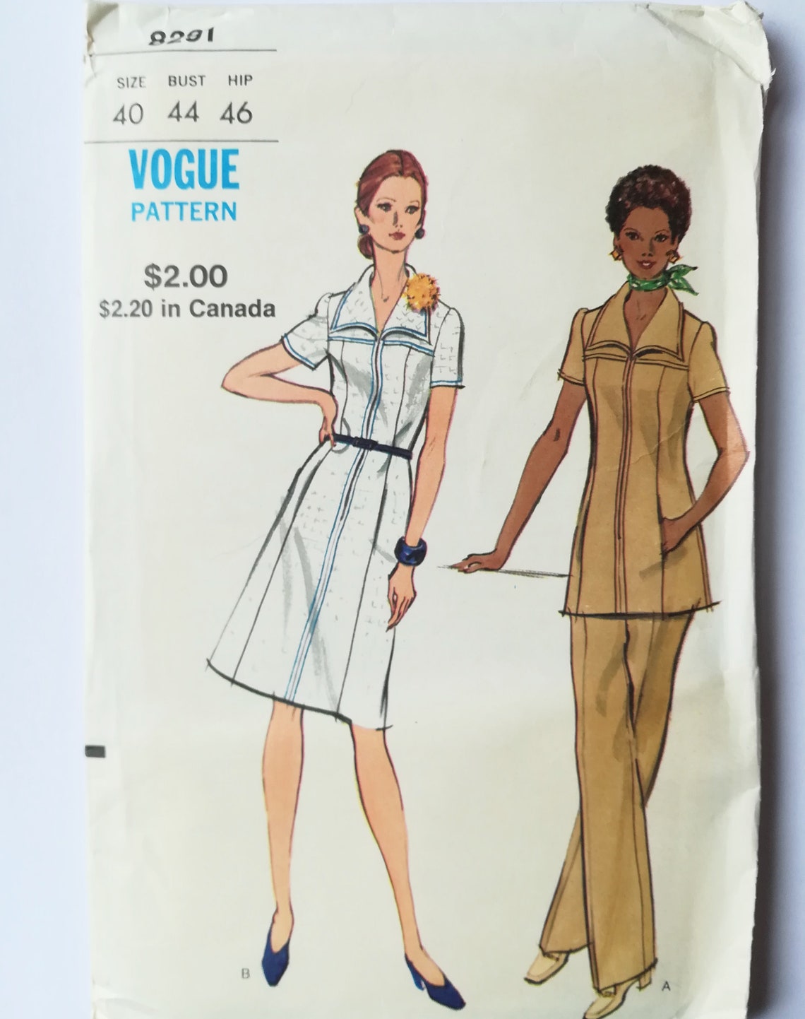 Sewing Pattern for 70s Trousers Tunic Top and Dress Size Eur - Etsy