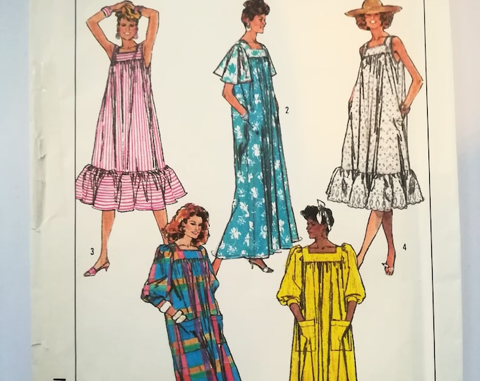 Sewing Pattern 80s Full Dress With Frills Volants Size Large Bust 40 42 ...