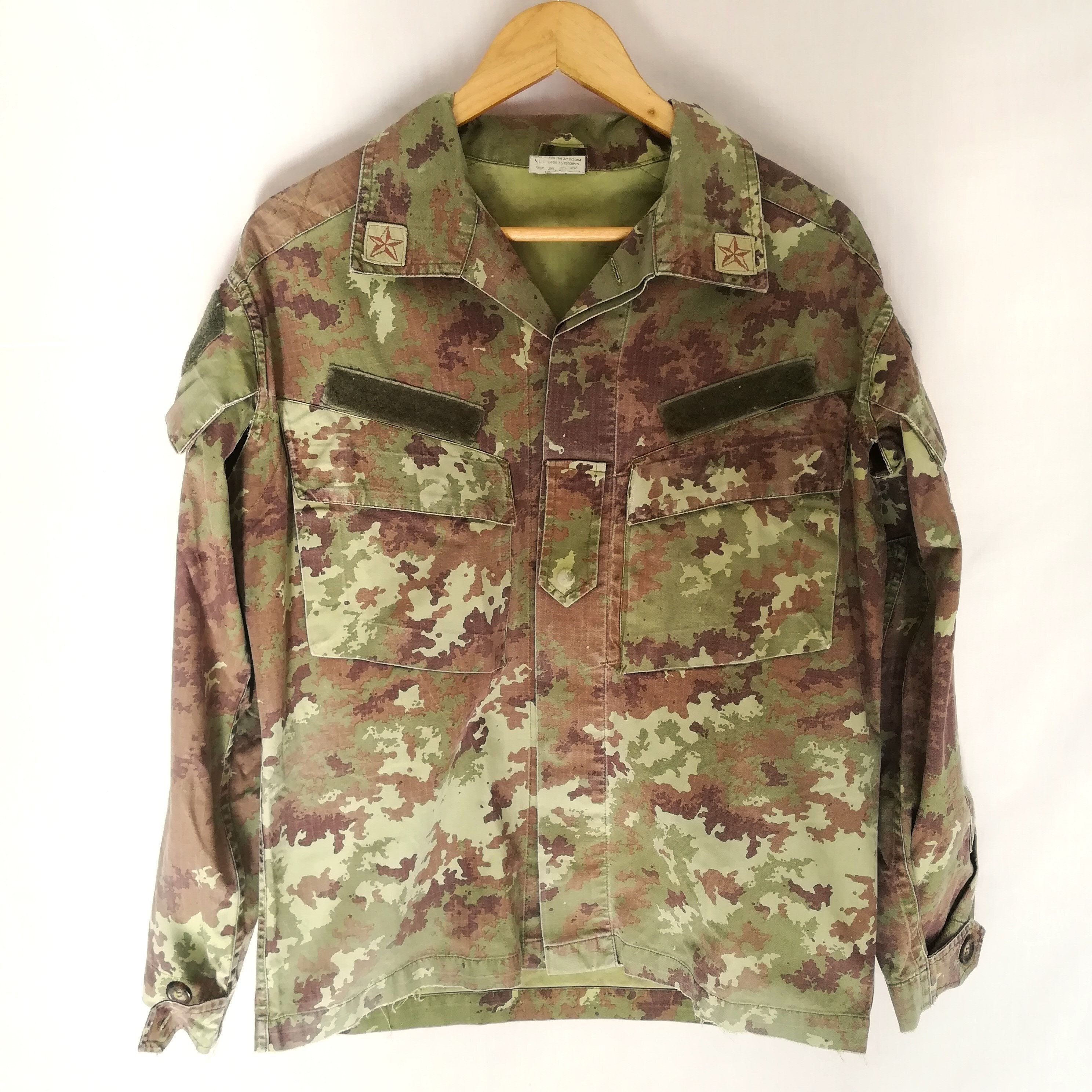 Army Field Shirt Italian Military Vegetato Camouflage Rip Stop Shacket ...