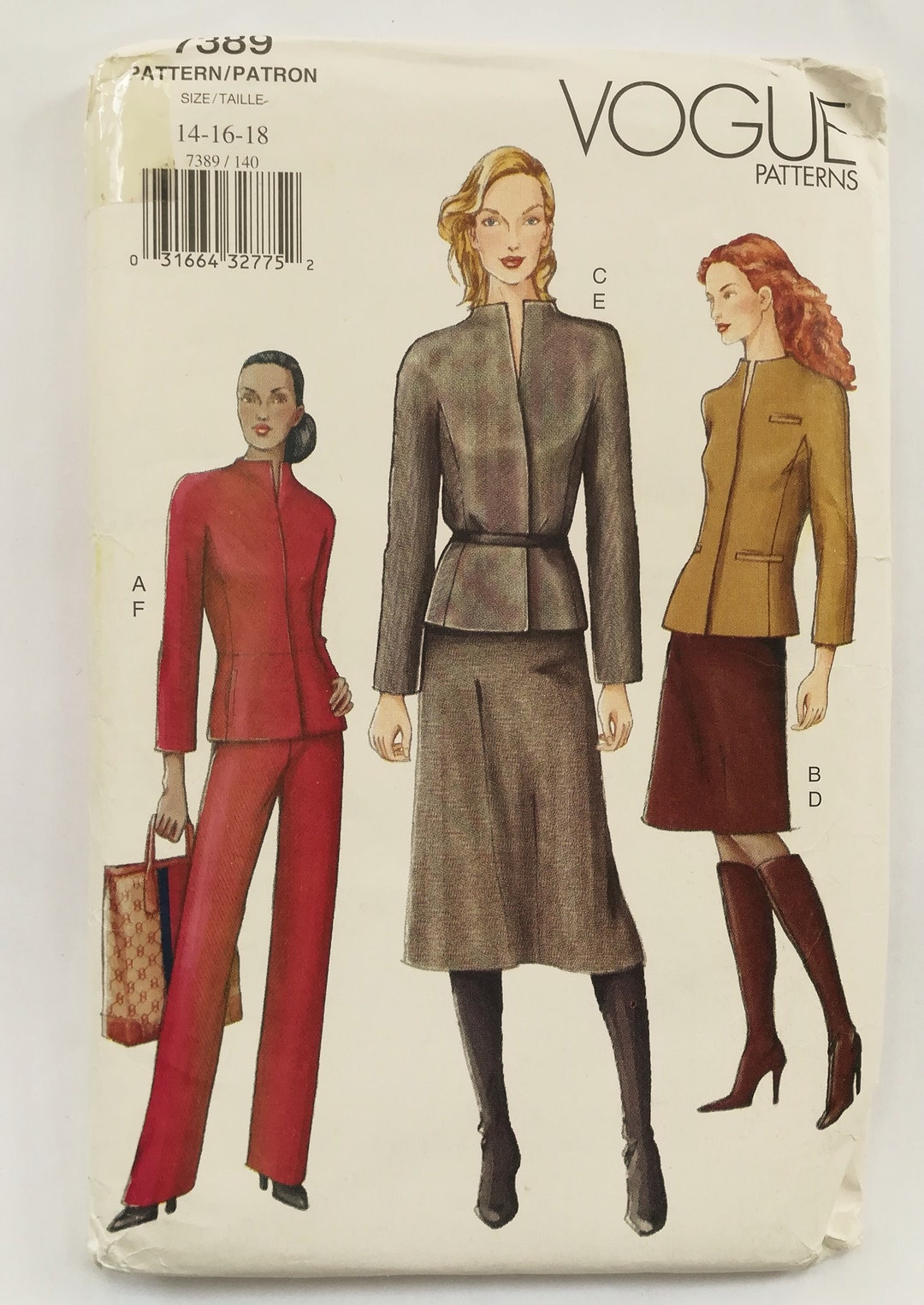 Sewing Pattern for a Y2K Jacket, Skirt and Trousers, Office Skirt Suit ...