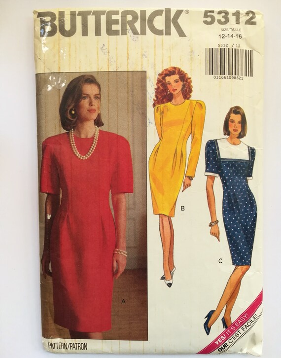 90s Dress Sewing Pattern for a Dress With Wide Shoulders - Etsy UK