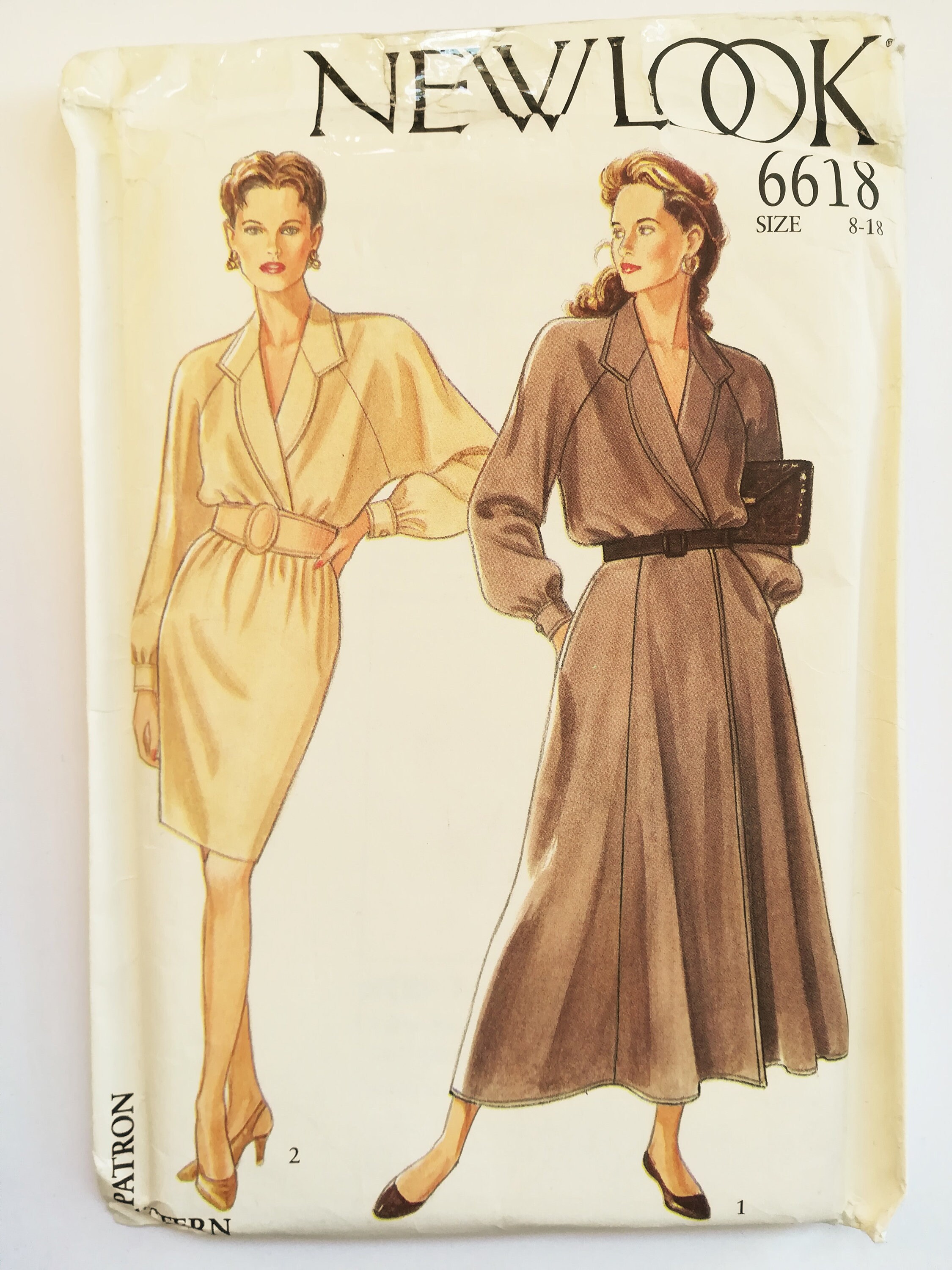 Sewing Pattern 90s Dress Tulip Skirt Full Skirt Long Sleeves Shawl ...
