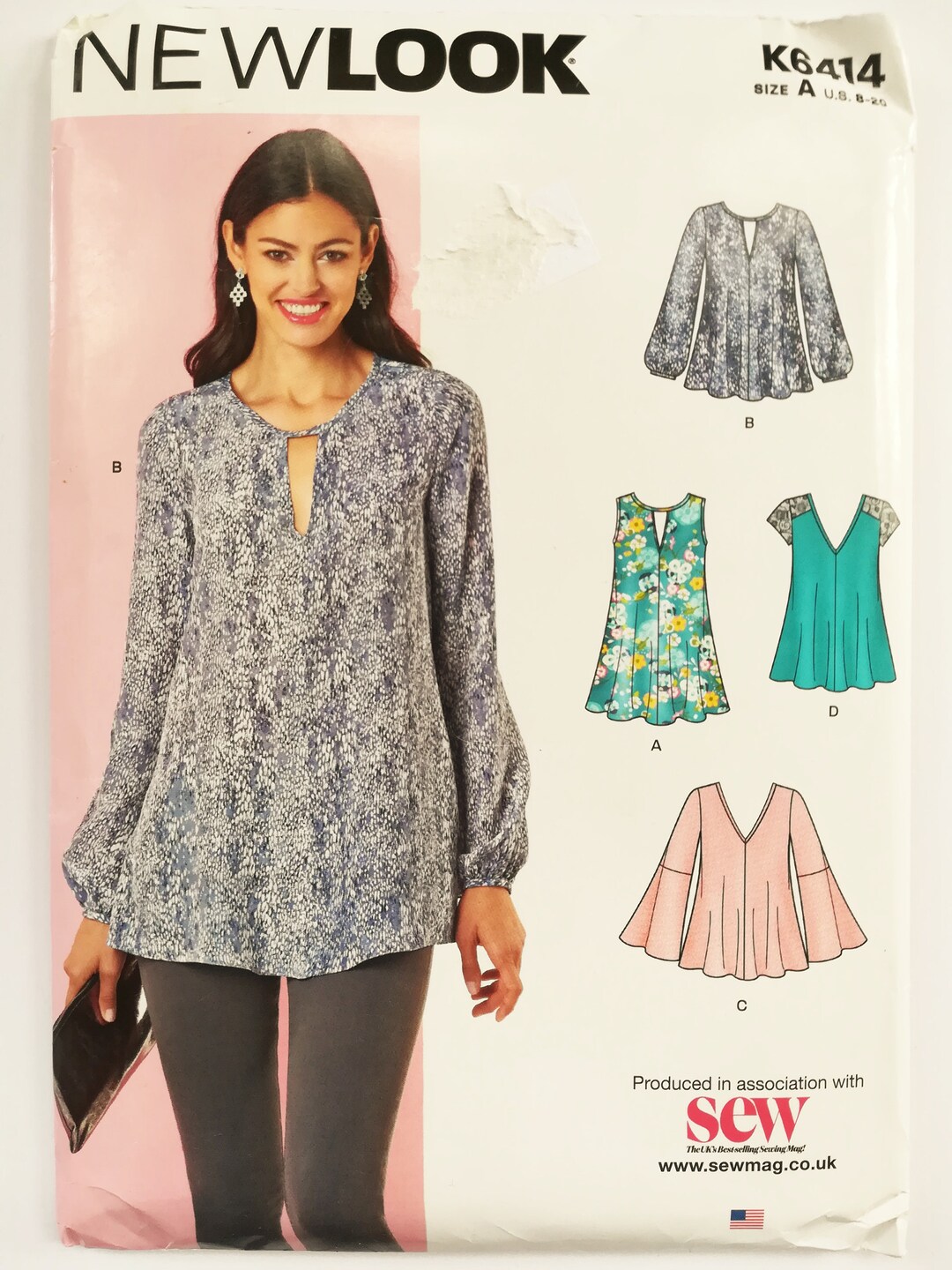 Sewing Pattern Blouse Top Hippie Boho Blouse Sleeveless Long Bell ...