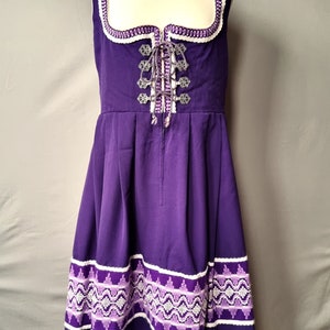 Dirndl Dress Purple Trachten Dress Balconette Neckline Folklore German ...