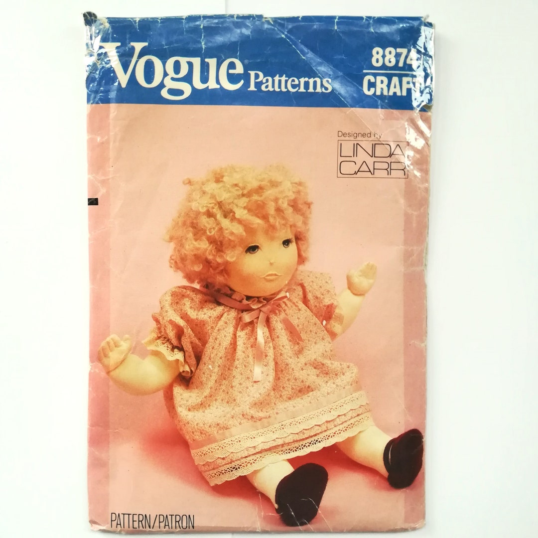 Sewing Pattern Fabric Doll and Doll Dress Designed by Linda Carr Vogue Patterns 8874 Gift for ...