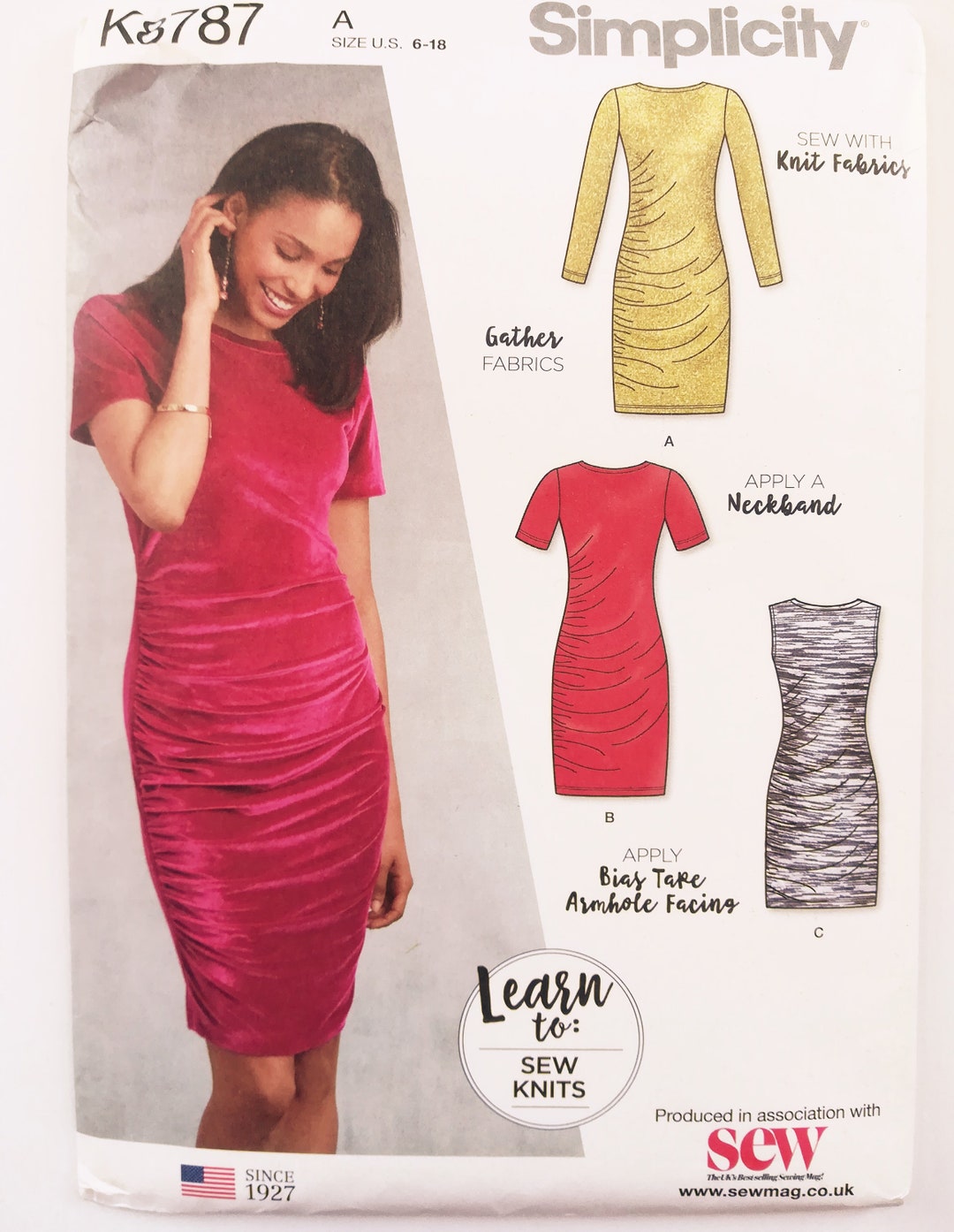 Sewing Pattern Dress With Front Drape Knee Length Mini Dress Short or ...