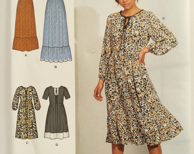 Sewing Pattern for a Midi or Maxi Dress Peasant Style Dress Simplicity ...