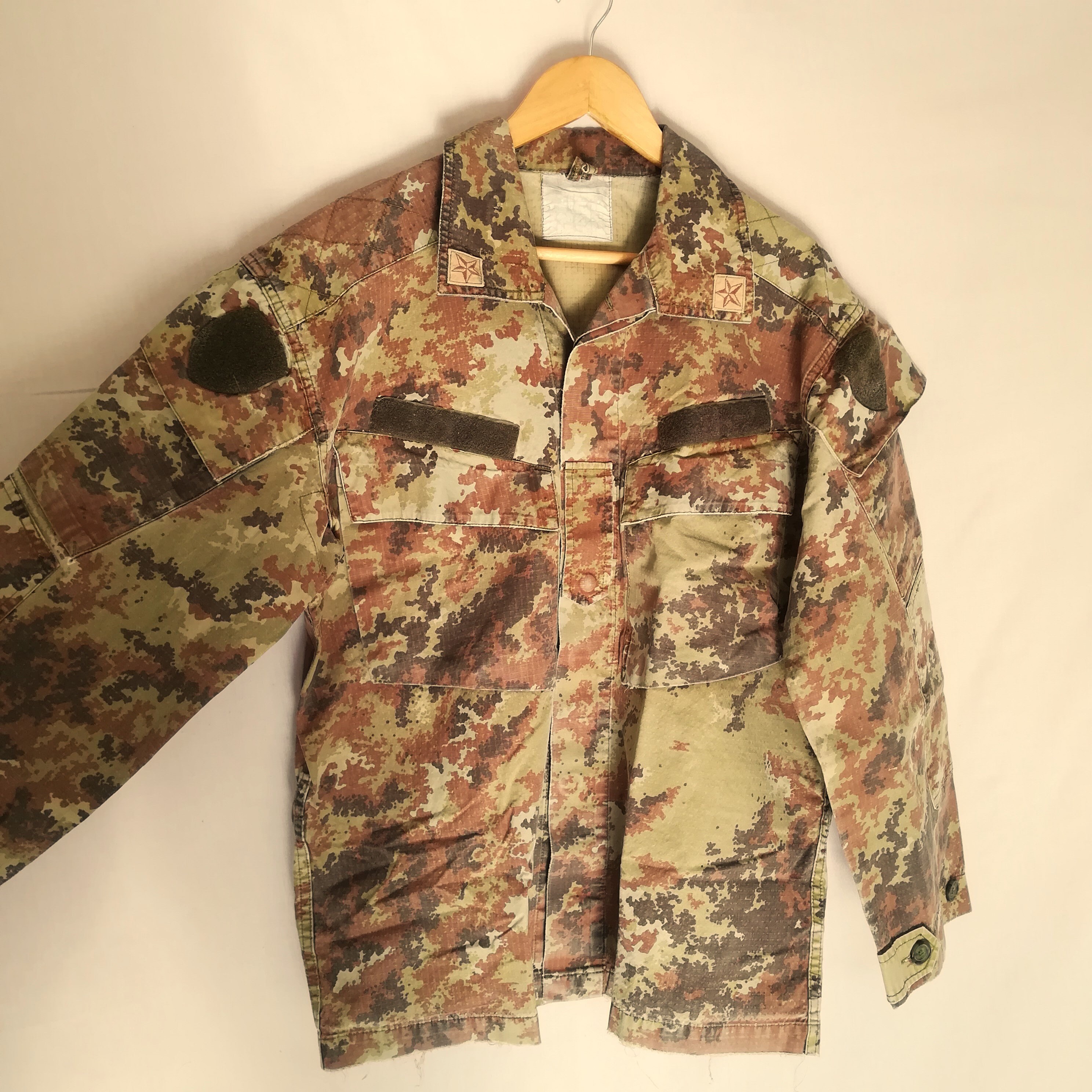 Army Field Shirt Italian Military Vegetato Camouflage Rip Stop Shacket ...