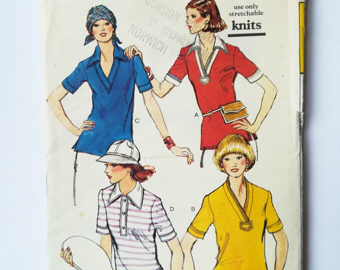 Sewing Pattern for 70s Tunic Top Polo Shirt Size 12 Bust - Etsy