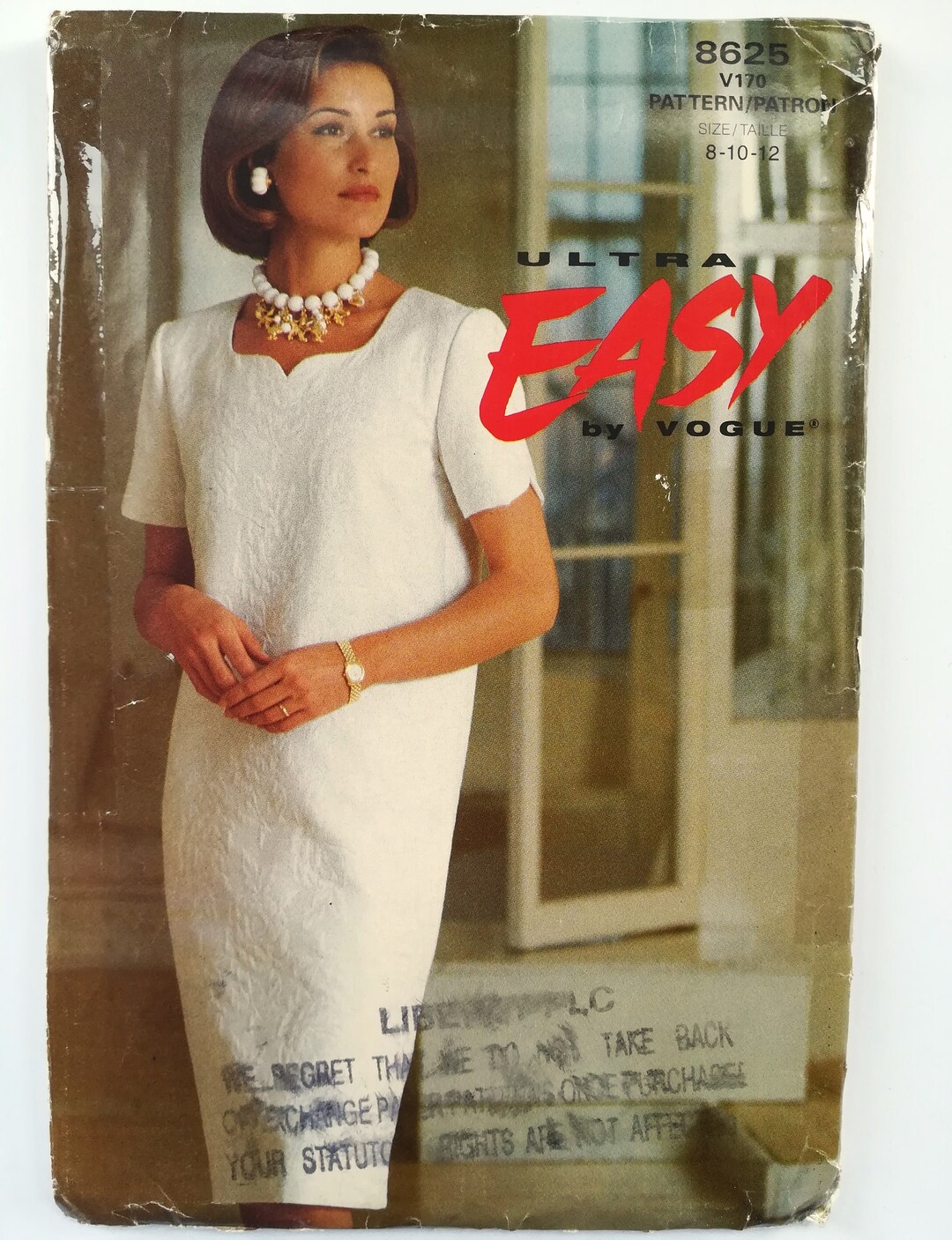 Sewing Pattern Dress 90s Sheath Dress Powerdressing Ultra Easy Vogue ...