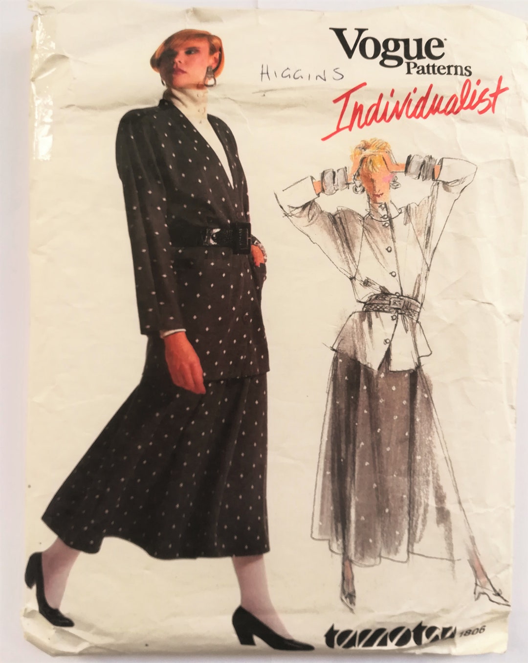 Sewing Pattern for a Full Skirt, Top and Jacket, Vogue Individualist ...
