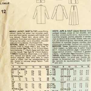Sewing Pattern for a Full Skirt, Top and Jacket, Vogue Individualist ...