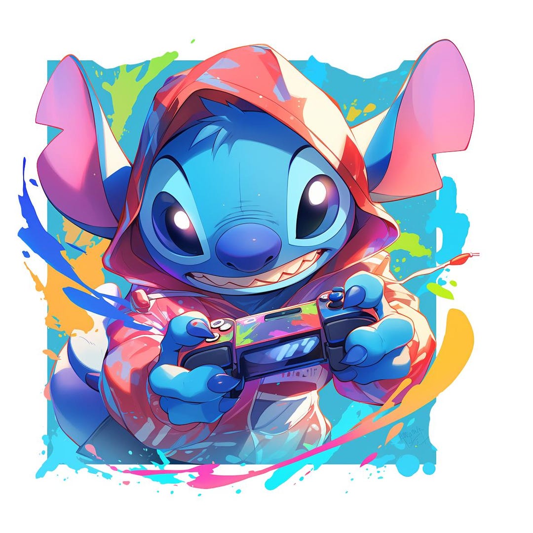 Stitch Gamer Fan Art Bundle Design - Etsy