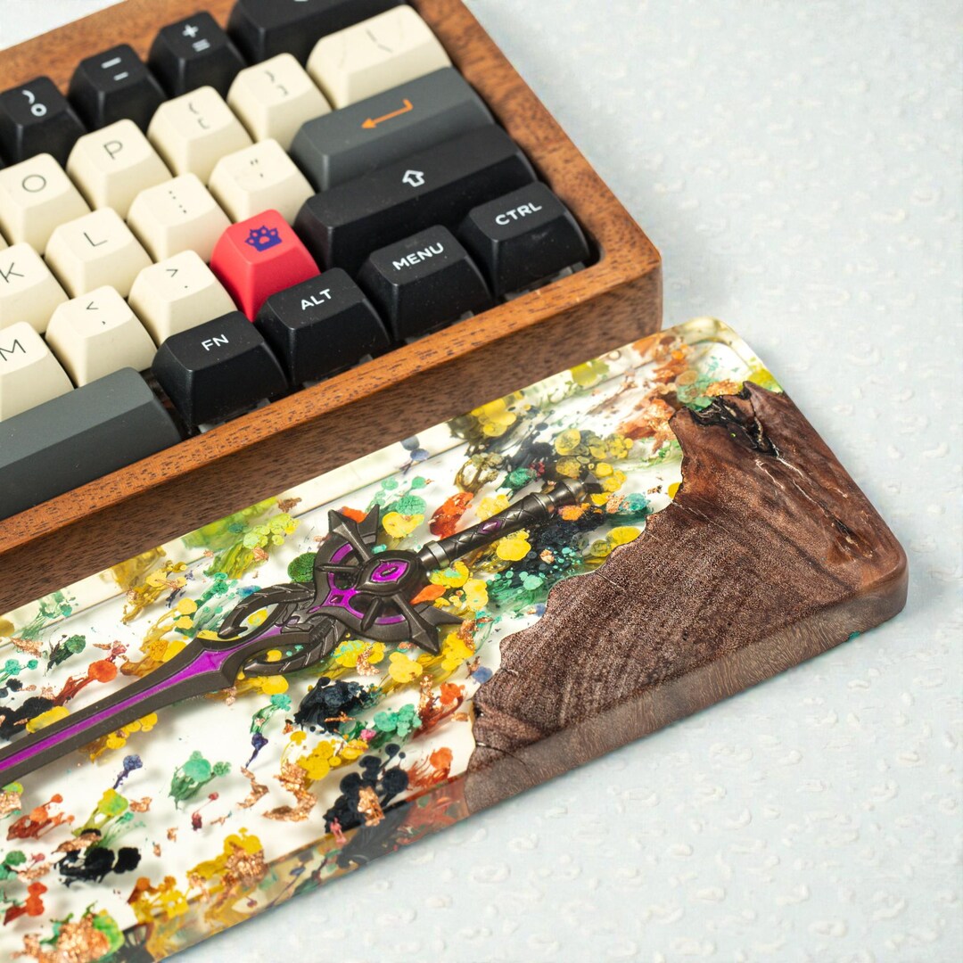 Fantasy Sword Resin Wood Wrist Rest – Handmade Keyboard Wrist Support ...
