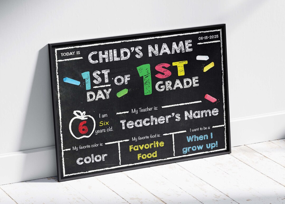 First Day of 1st Grade Poster - Etsy