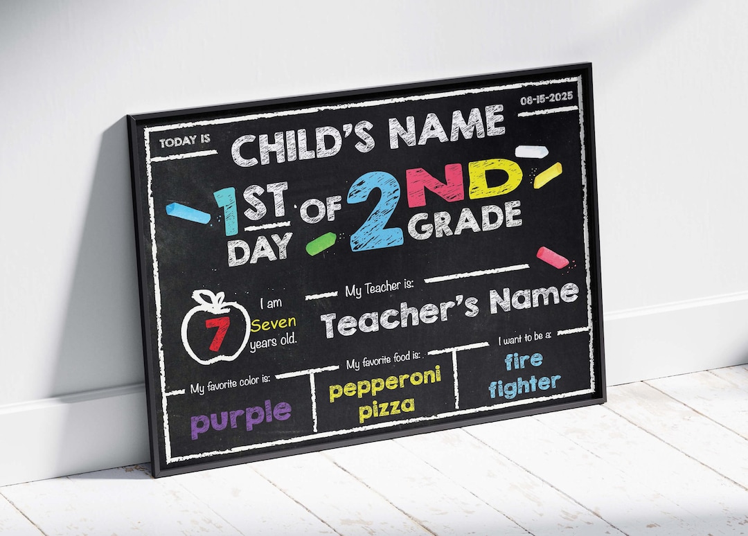 First Day of 2nd Grade Poster - Etsy Canada