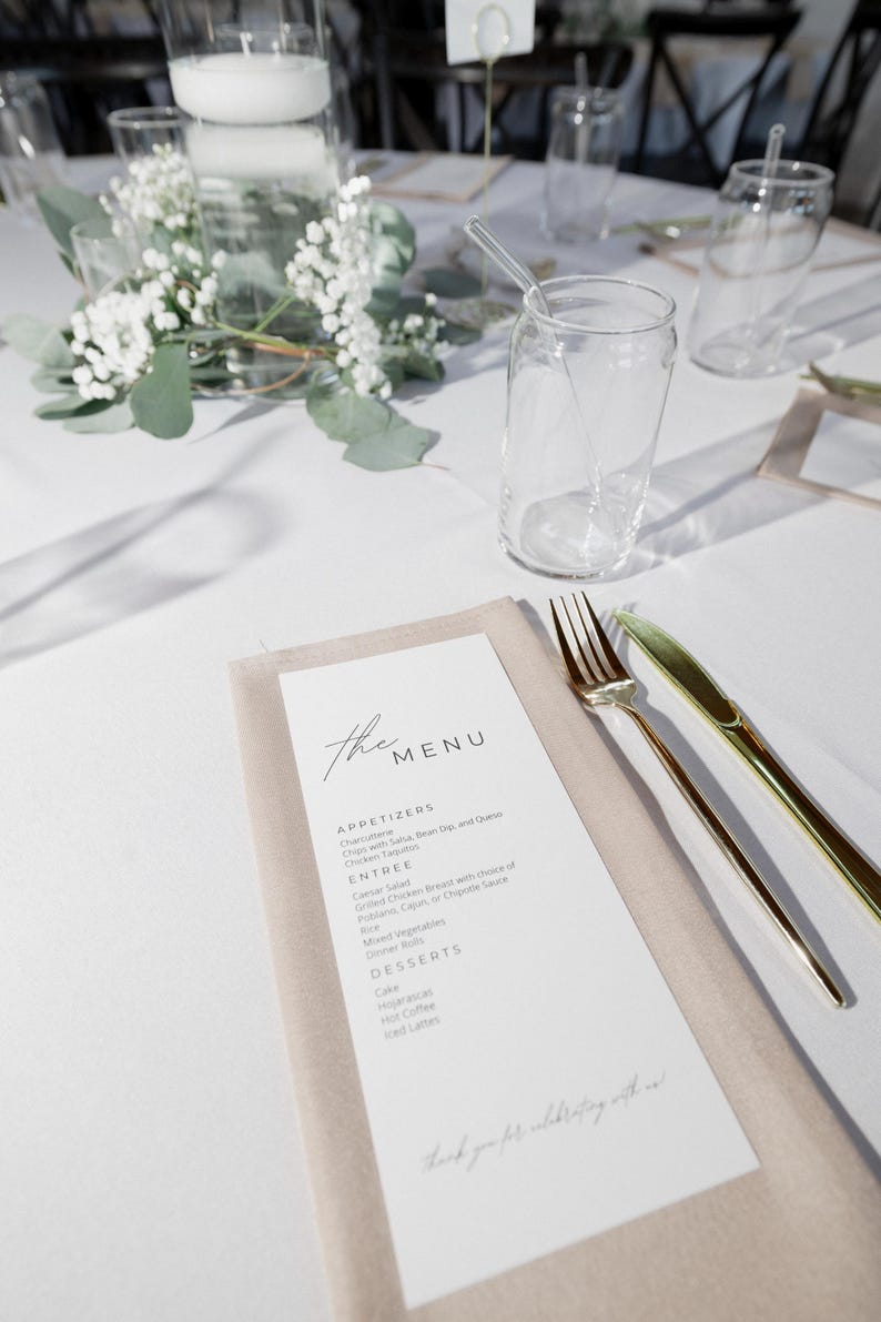 Bilingual Wedding Menu Template | English & Spanish (instant Download ...