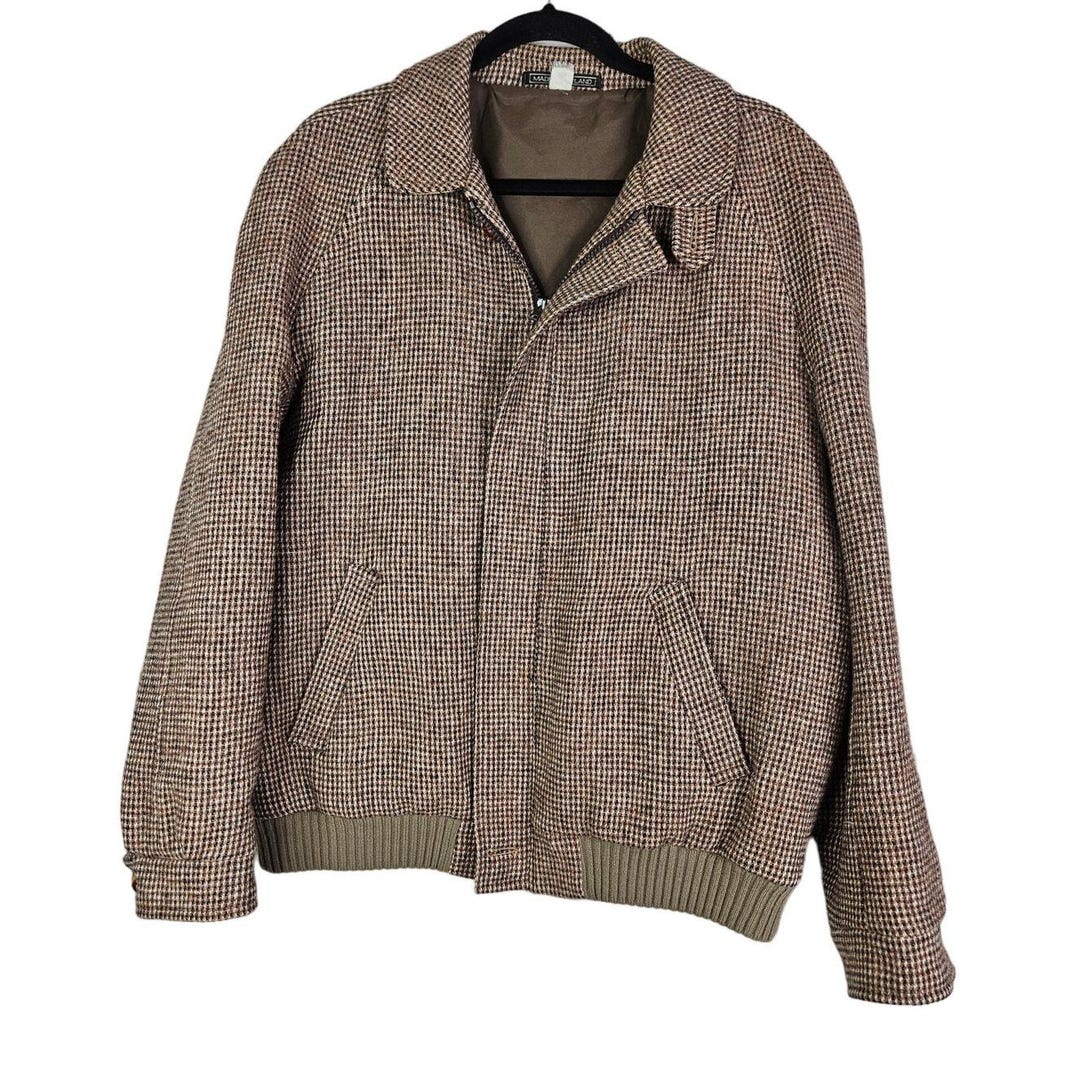 Vintage Christopher Dawes 42 Harris Tweed Bomber Full Zip Tweed Jacket ...