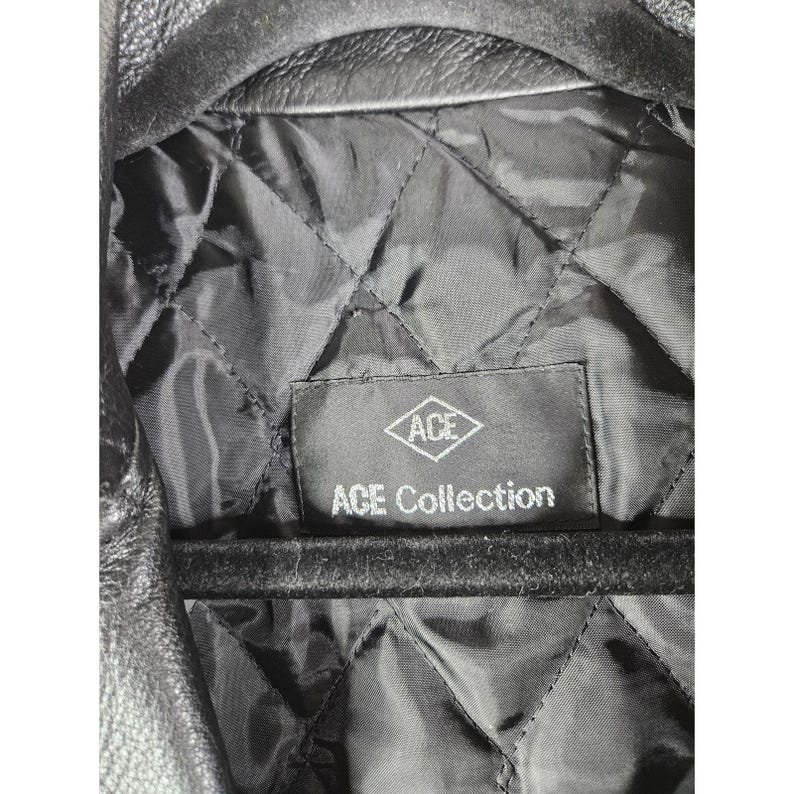Vintage Ace Collection Black Motorcycle Biker Leather Jacket Western ...