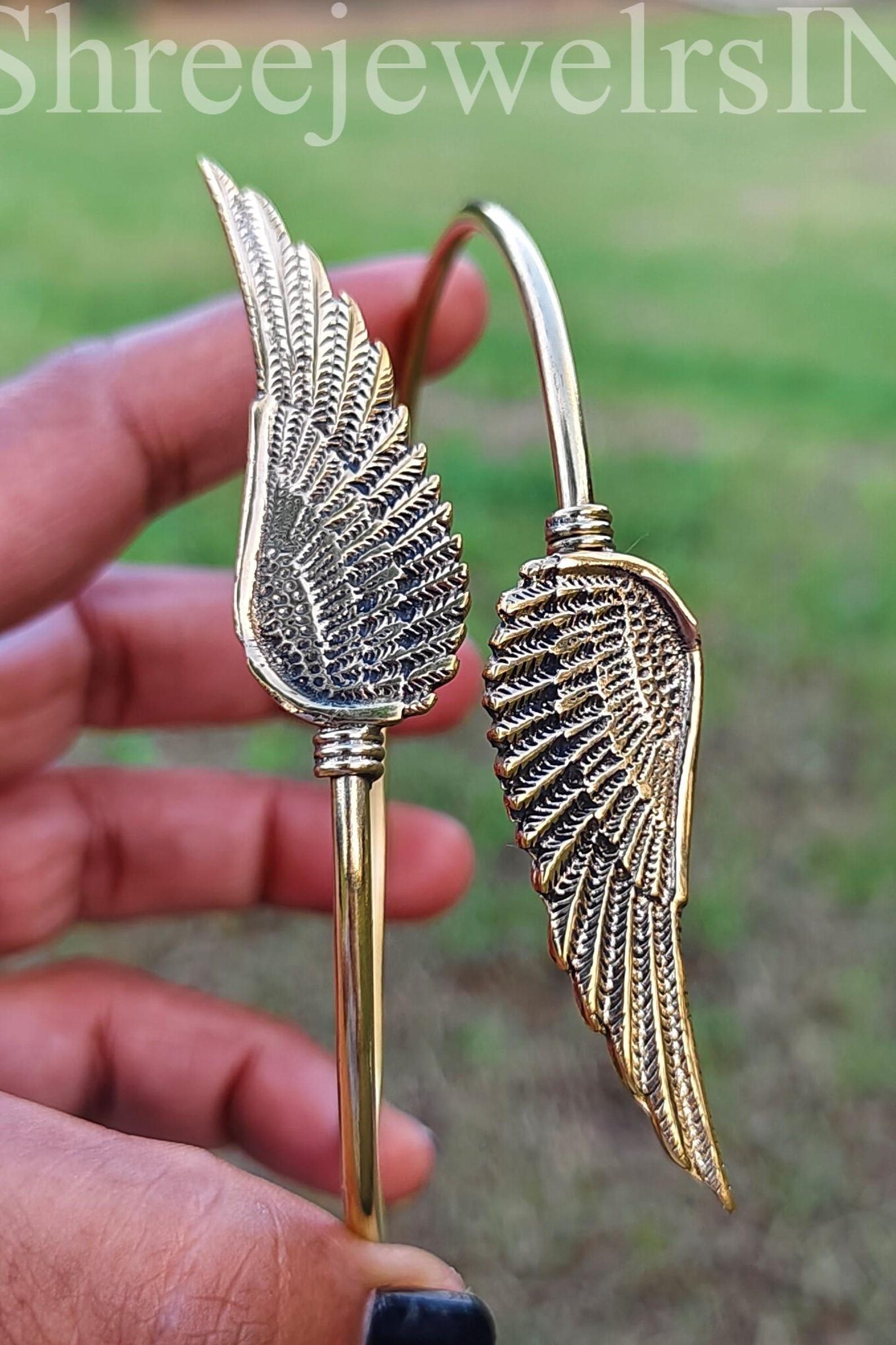 Brass Angel Wing Arm Cuff: Tribal Boho Stacking Bracelet - Etsy
