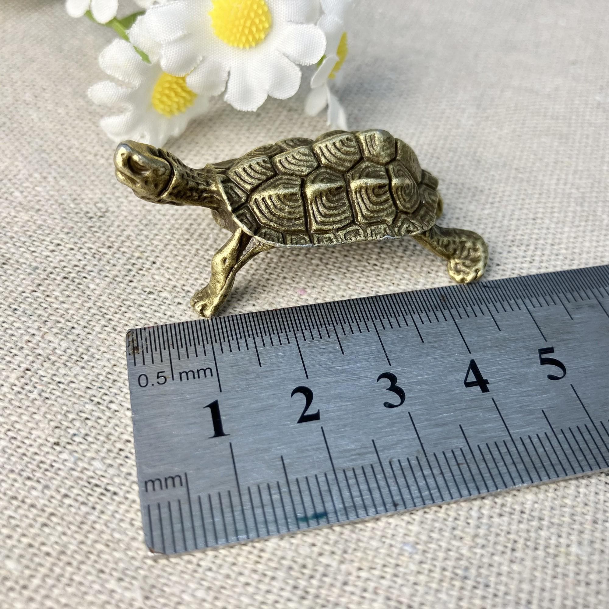 Vintage Bronze Turtle Statue, Desktop Decor Miniature Ornaments, Single ...