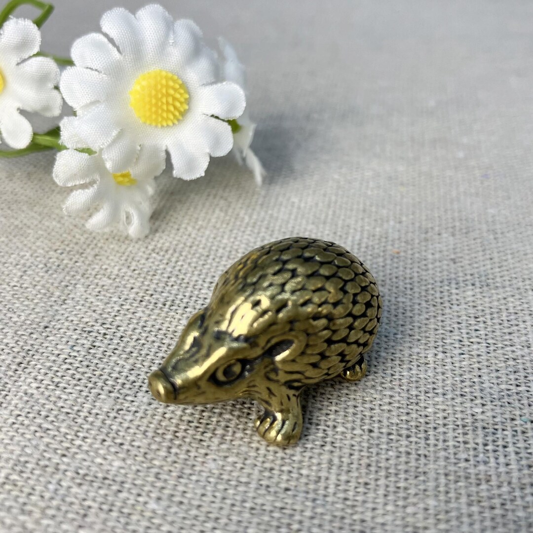 Brass Hedgehog Miniature Sculpture, Handmade Brass Hedgehog Statue ...