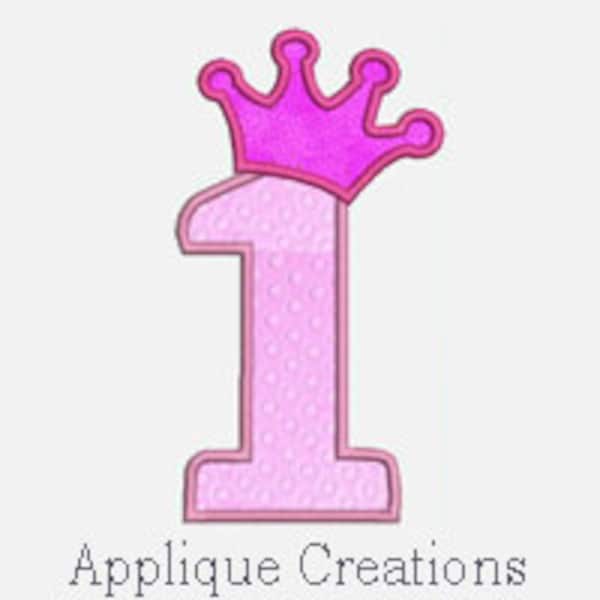 Princess Number Embroidery Design - Etsy
