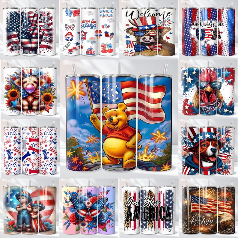 450+ Patriotic Tumbler Wrap Bundle, 4th of July Tumbler, American Flag ...