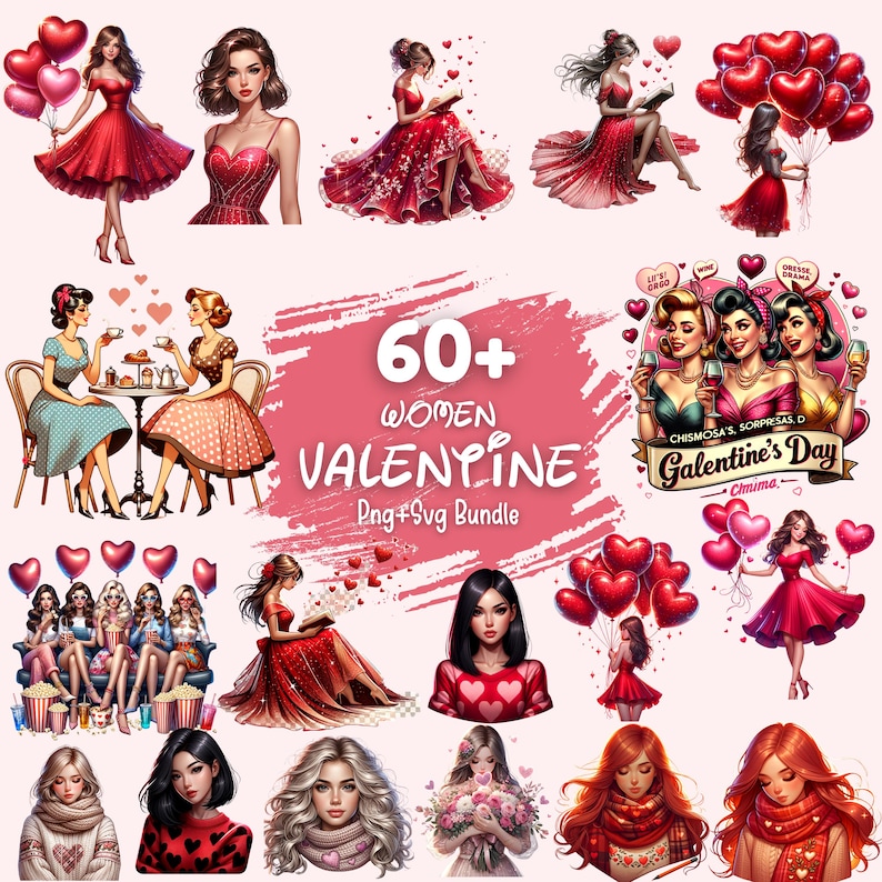 Paquete de más de 1000 mega PNG de San Valentín, paquete de cartas de ...