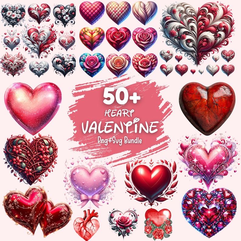 Paquete de más de 1000 mega PNG de San Valentín, paquete de cartas de ...