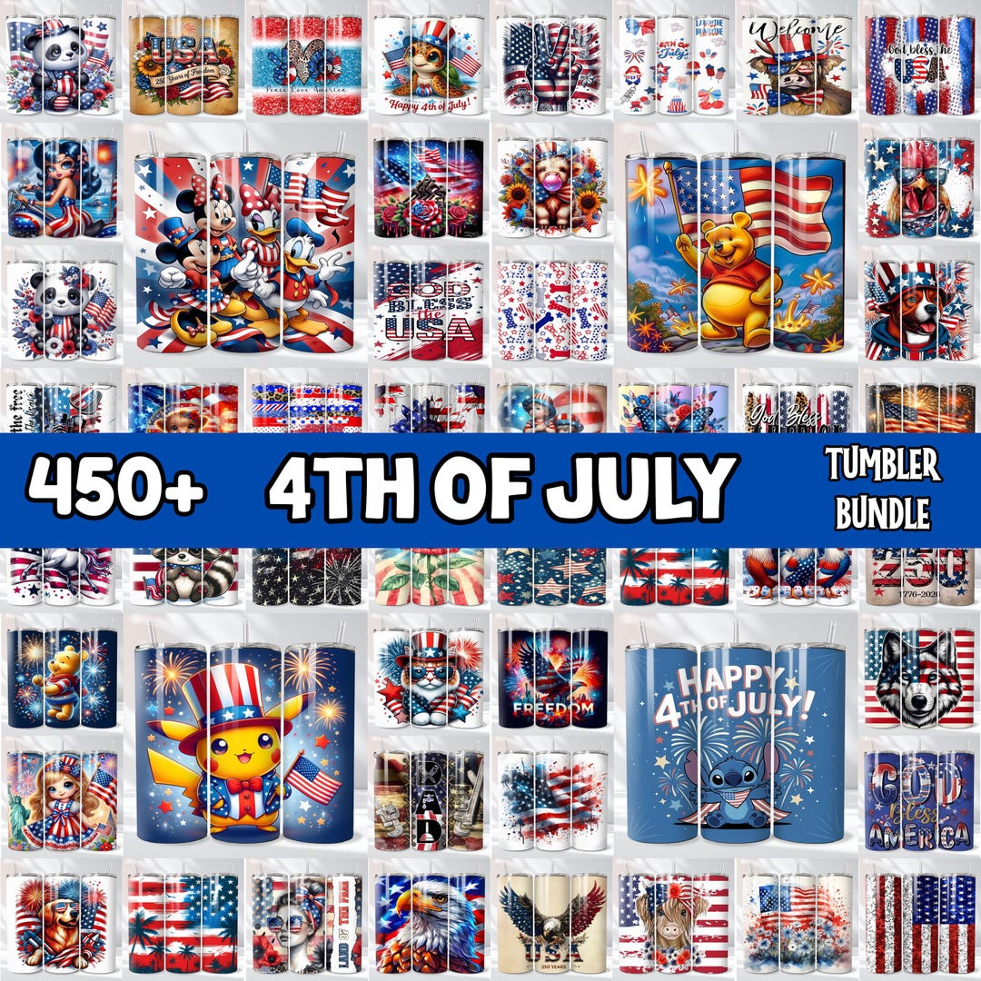 450+ Patriotic Tumbler Wrap Bundle, 4th of July Tumbler, American Flag ...