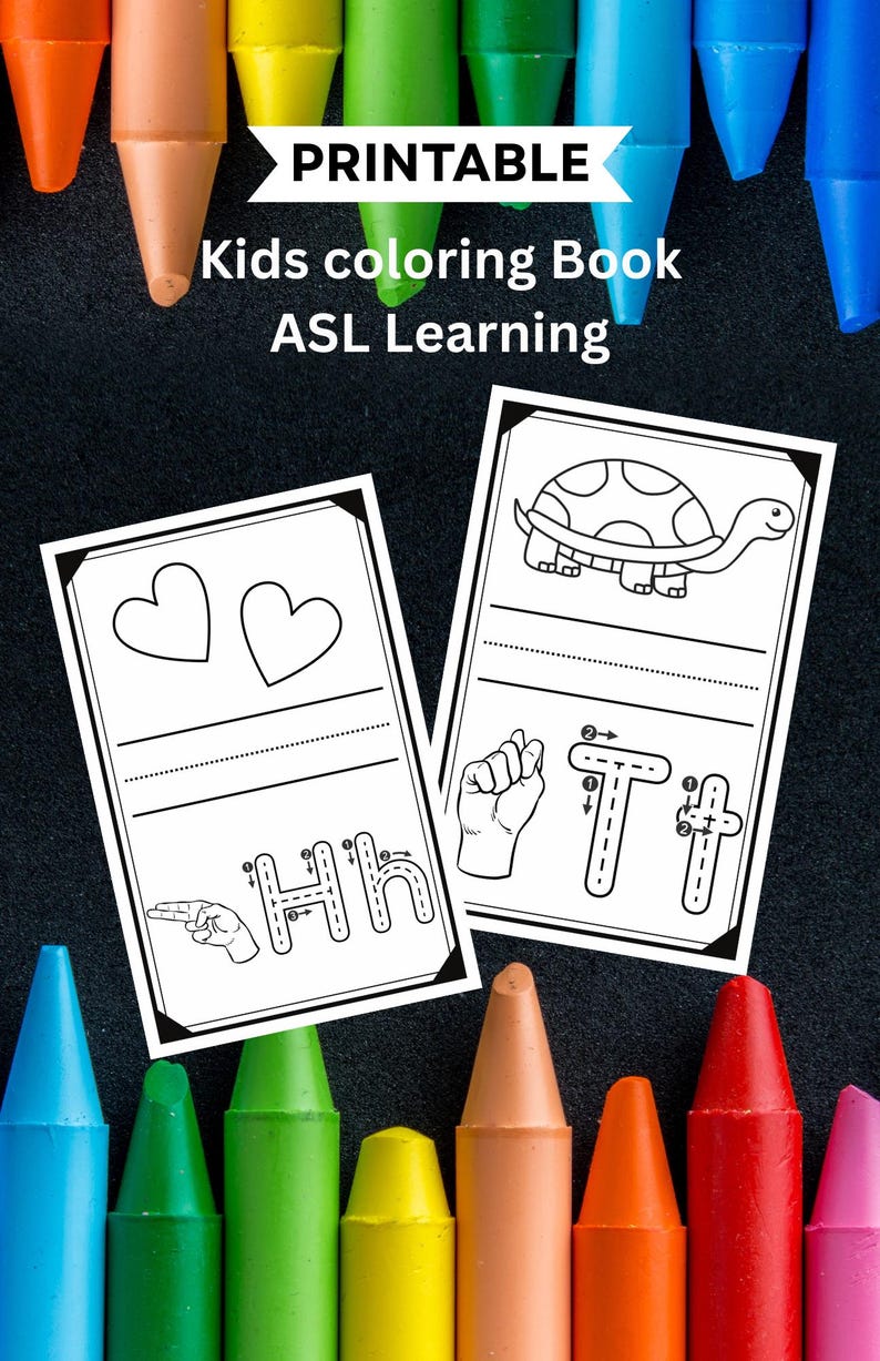 ASL Alphabet Coloring Book | Sign Language Learning (PDF) - Etsy