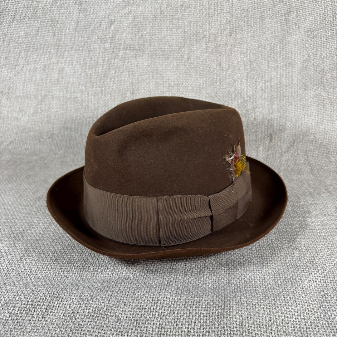 Vintage Chocolate Brown Felt Fedora Classic European Menswear Hat 40s ...