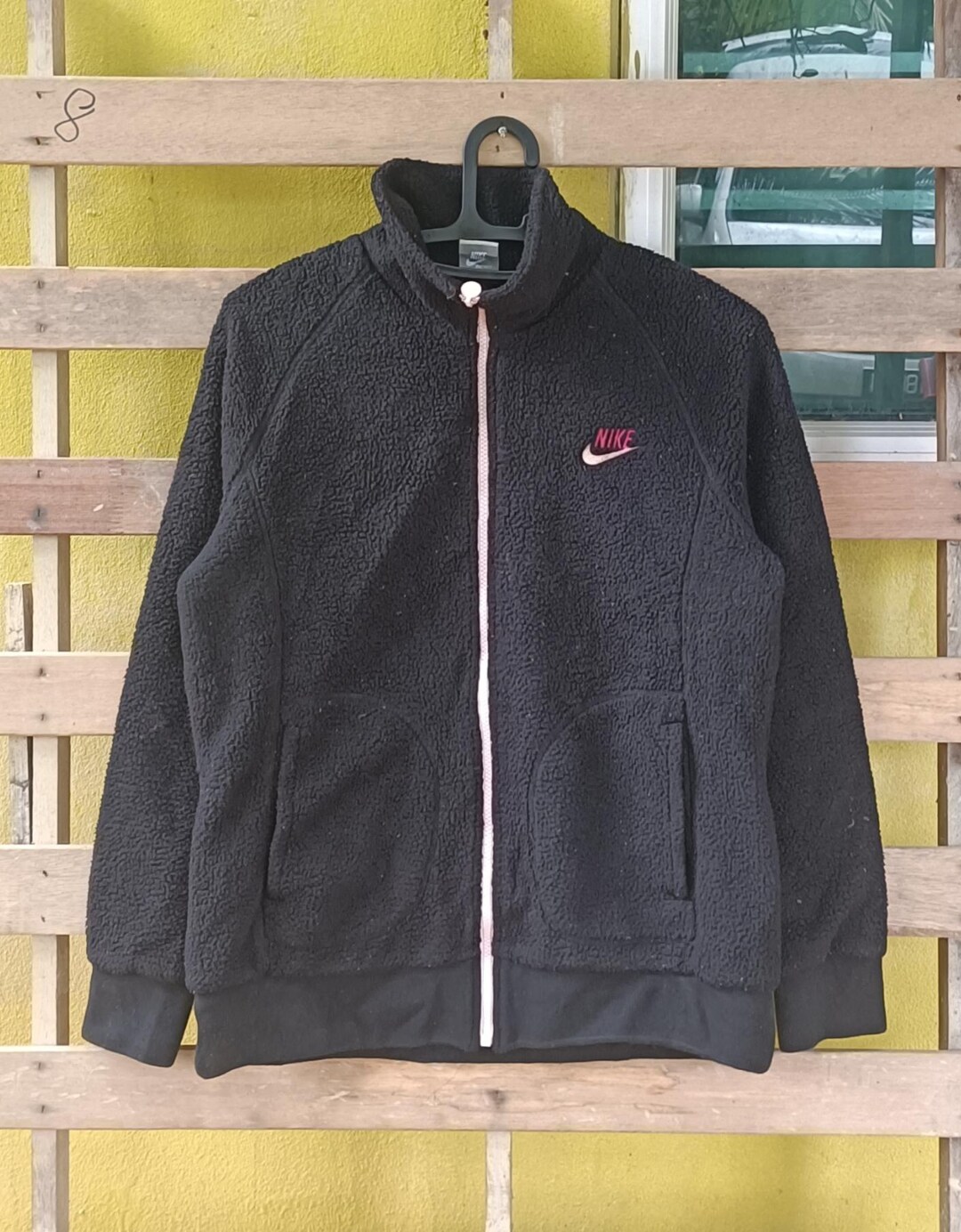 Vintage Nike Fleece Jacket Full Zipper Black Colour Medium Size - Etsy