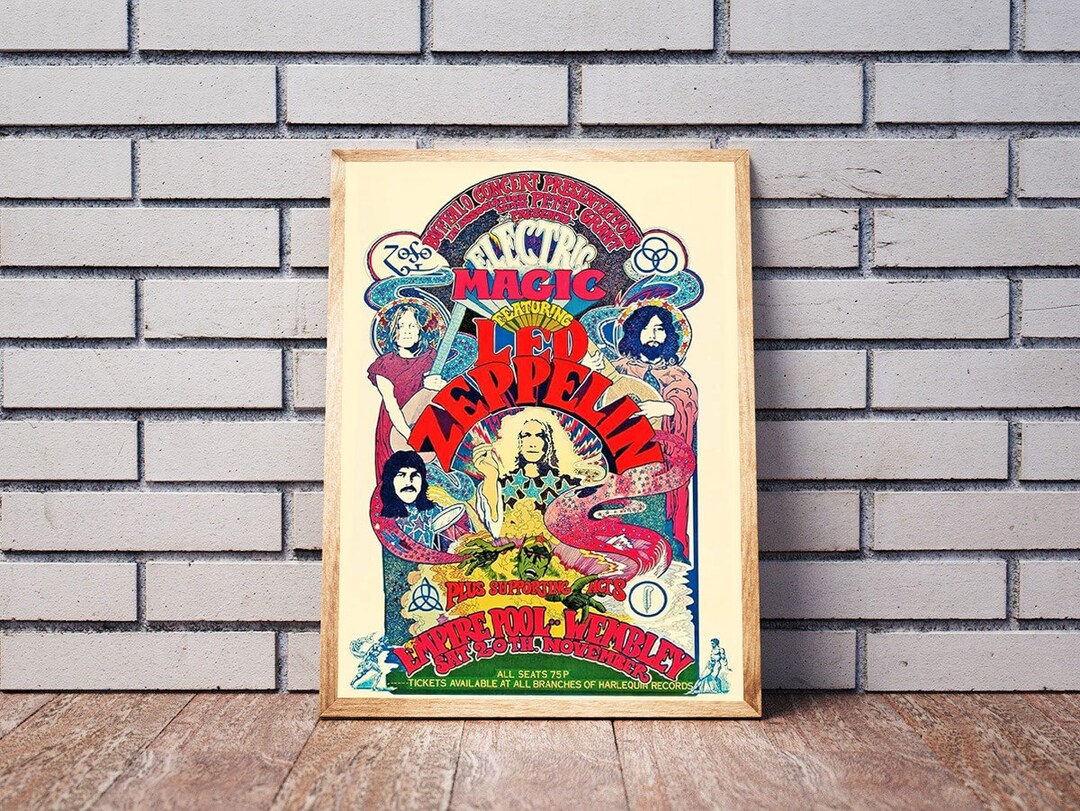 Led Zeppelin Poster Psychedelic Room Decor - Etsy