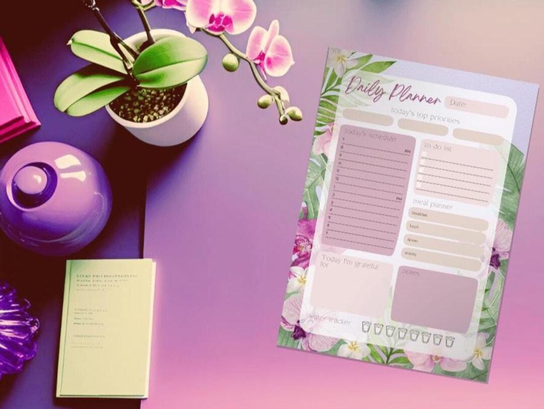 Daily Planner "jungle Orchids" - Printable, DIN A4 - Etsy