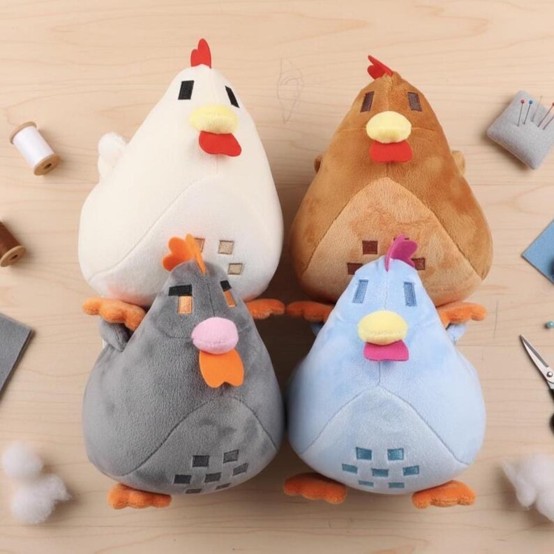 Stardew Valley Chicken Plush: Kawaii Gamer Room Decor - Etsy