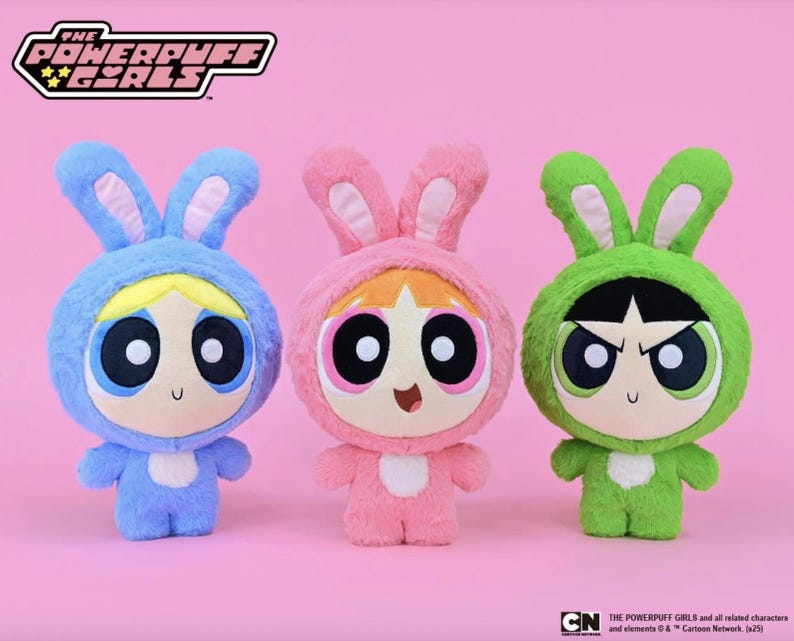 Powerpuff Girls Bunny Rabbit Plush | Blossom Bubbles Buttercup Stuffed ...