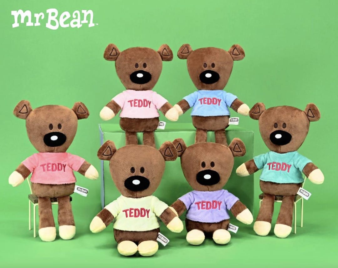 Mr Bean Teddy Bear Plush With T-shirt | Retro 90s Cartoon Nostalgia ...