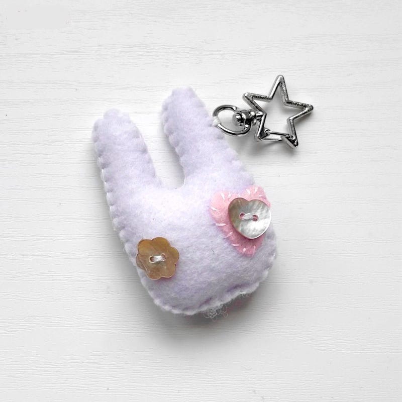Fluffy Bunny Keychain - Etsy