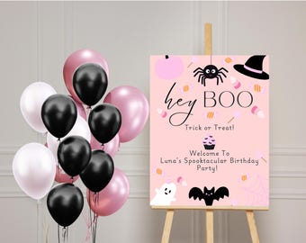 Hey Boo! DIY Halloween Party Sign - Editable Template, Instant Download ...
