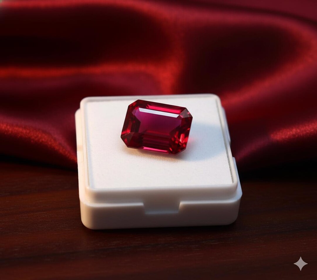 Flawless 9.80 CT Natural Dark Red Ruby Emerald Cut Certified Loose ...